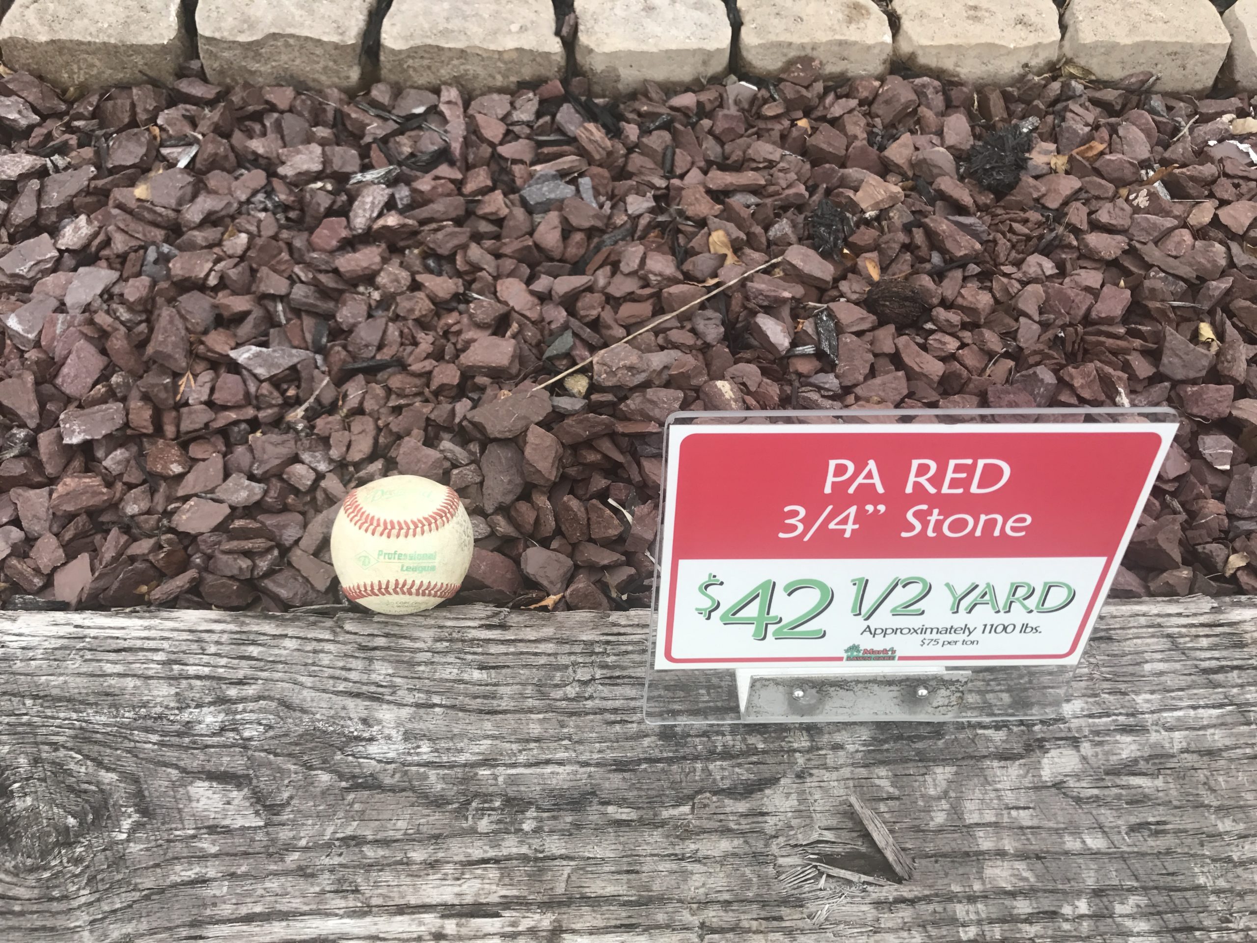 PA RED 3/4″ Stone – (per 1/2 yard or ton) – Mark's Lawn Care